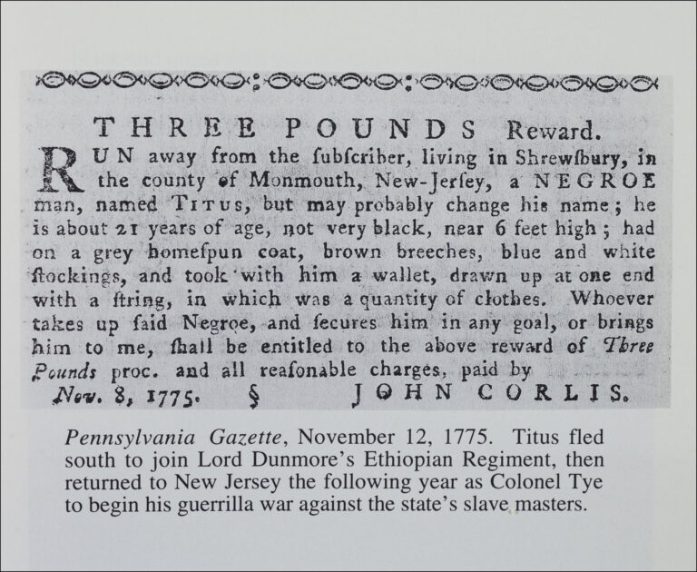 Colonel Tye | Monmouth Timeline